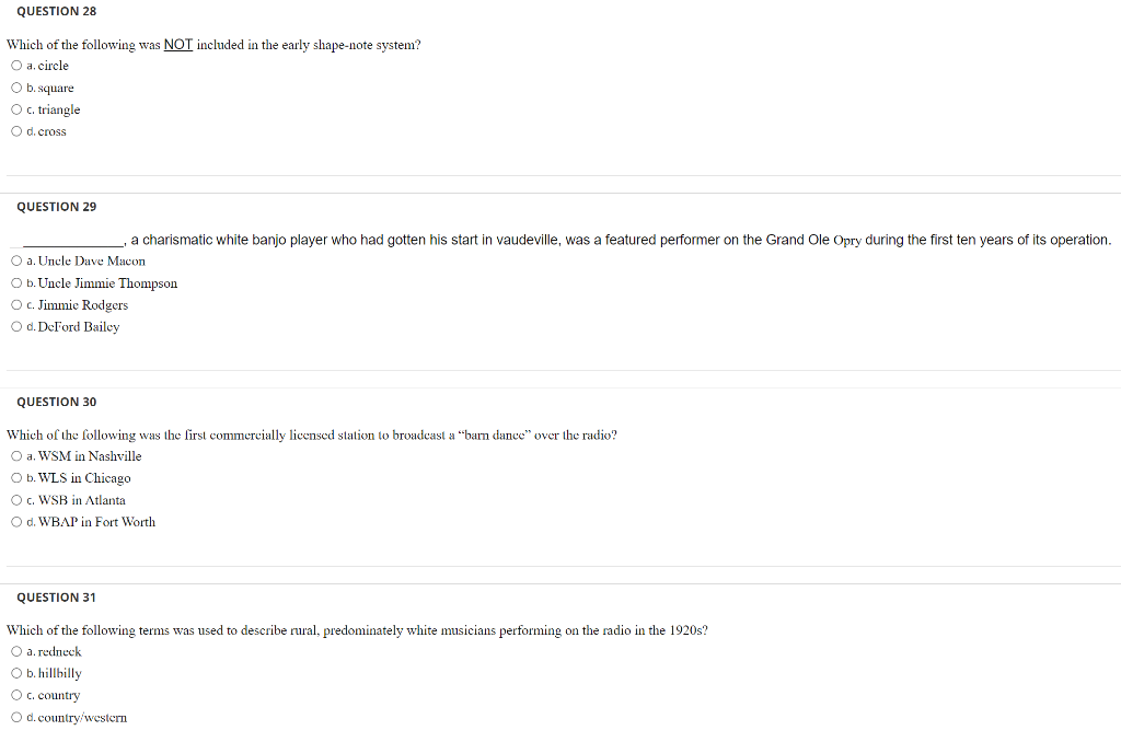 Solved QUESTION 28 Which of the following was NOT included | Chegg.com