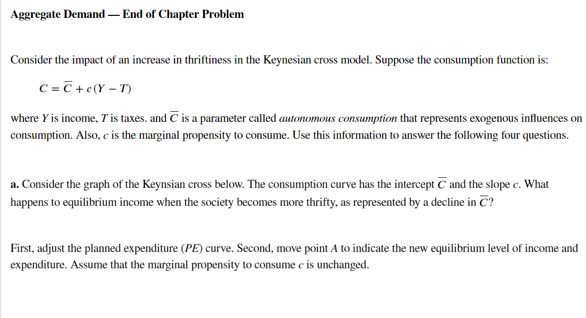 Solved Aggregate Demand — End of Chapter Problem Consider | Chegg.com