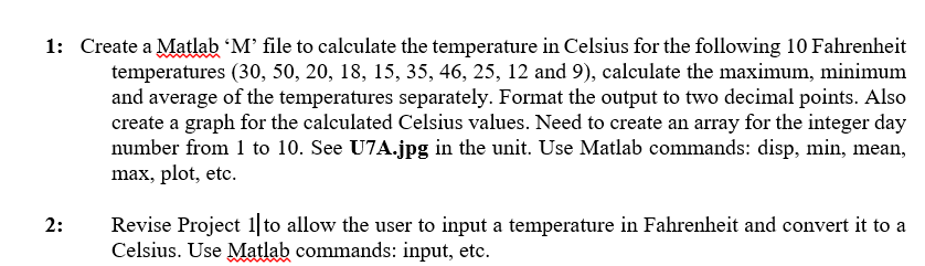 Solved 1: Create a Matlab “M'file to calculate the | Chegg.com