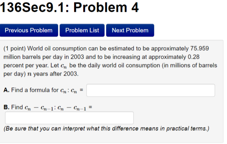 Solved 136Sec9.1: Problem 4 Previous Problem Problem List | Chegg.com