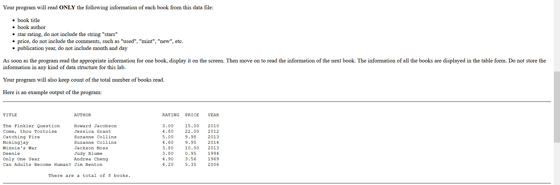 Solved Lab 7 -- Programming C++ using Read Functions In this | Chegg.com