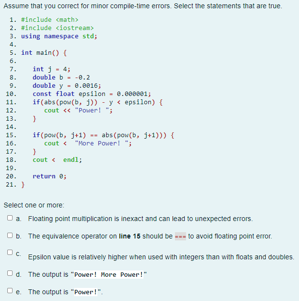 Solved Assume that you correct for minor compile-time | Chegg.com