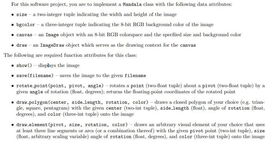 Solved PYTHON PROGRAMMING: DIGITAL MANDALA A mandala is a | Chegg.com