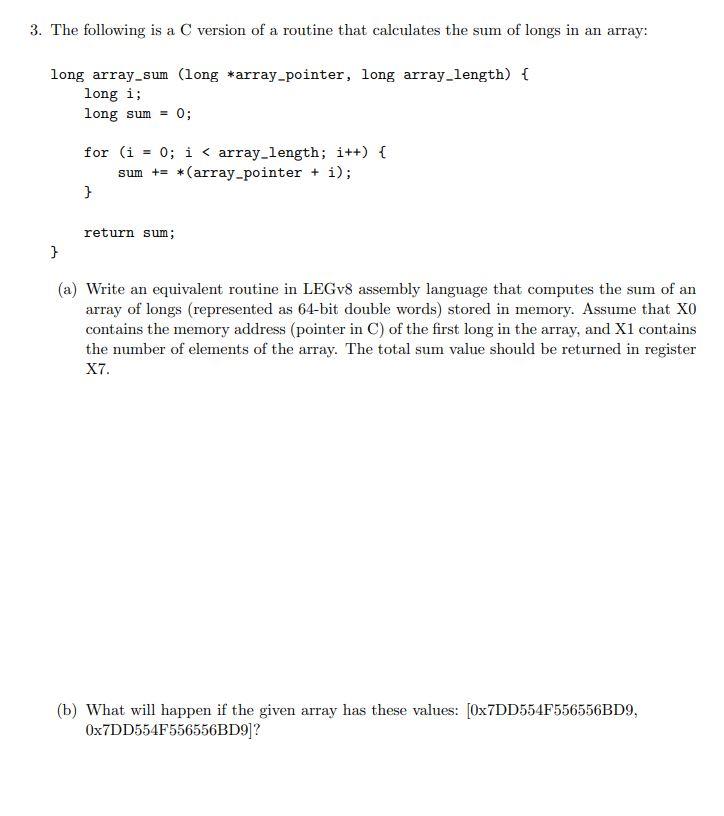 Solved 3. The following is a C version of a routine that | Chegg.com
