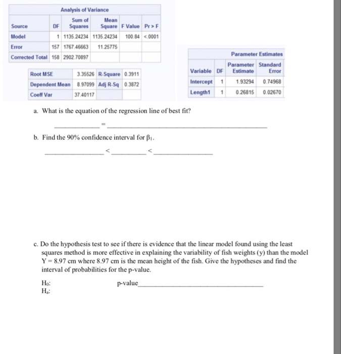 Solved Analysis of Variance Sum of Mean Source Model Error | Chegg.com