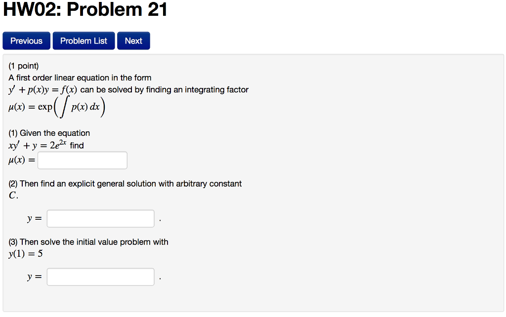 Solved HW02: Problem 21 Previous Problem List Next (1 point) | Chegg.com