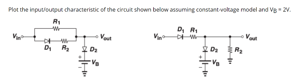 Solved Plot the input/output characteristic of the circuit | Chegg.com