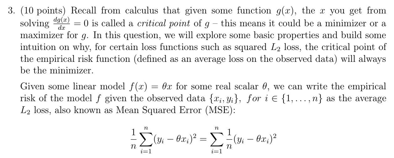 Solved 3. (10 points) Recall from calculus that given some | Chegg.com Solved 3. (10 points) Recall from calculus that given some | Chegg.com