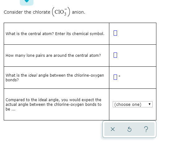 Solved Consider the chlorate (C103) anion. What is the | Chegg.com