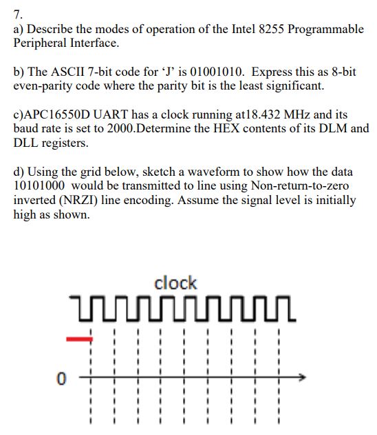 Solved 7. a) Describe the modes of operation of the Intel | Chegg.com