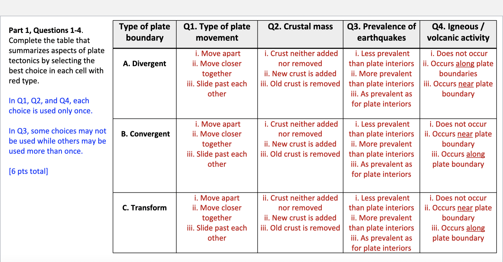 Solved can someone please tell me the answer to each box | Chegg.com