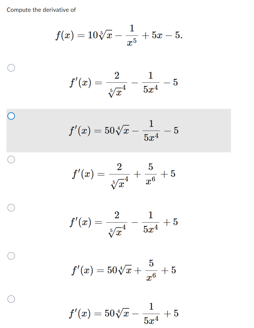 Solved Compute the derivative | Chegg.com