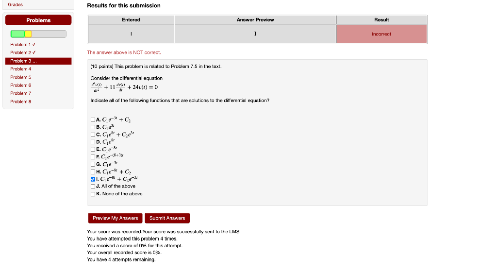 Solved Grades Results for this submission Problems Entered | Chegg.com