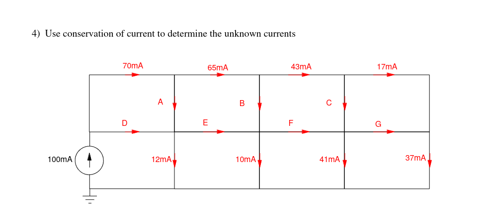 Solved 4) Use conservation of current to determine the | Chegg.com