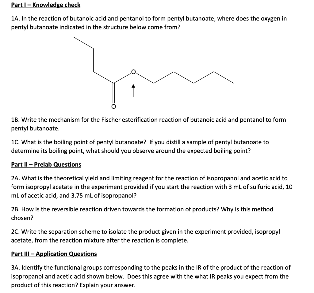 Solved Part I - Knowledge check 1A. In the reaction of | Chegg.com