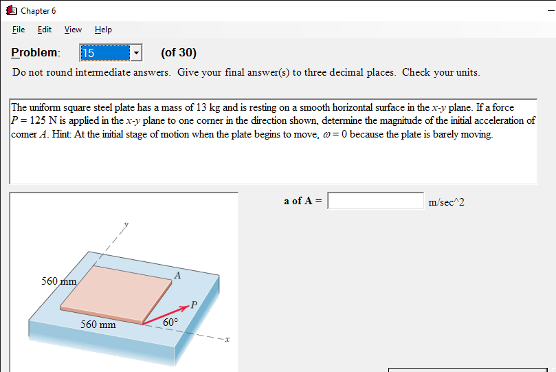 Solved Chapter 6 File Edit View Help Problem: 15 (of 30) Do | Chegg.com