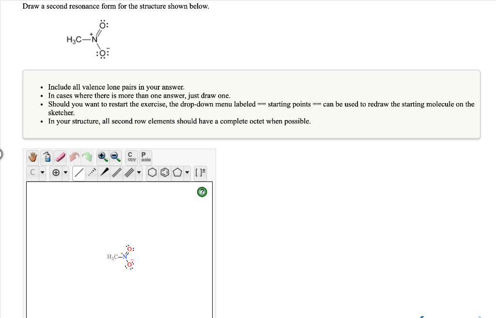 Solved Draw a second resonance form for the structure shown | Chegg.com