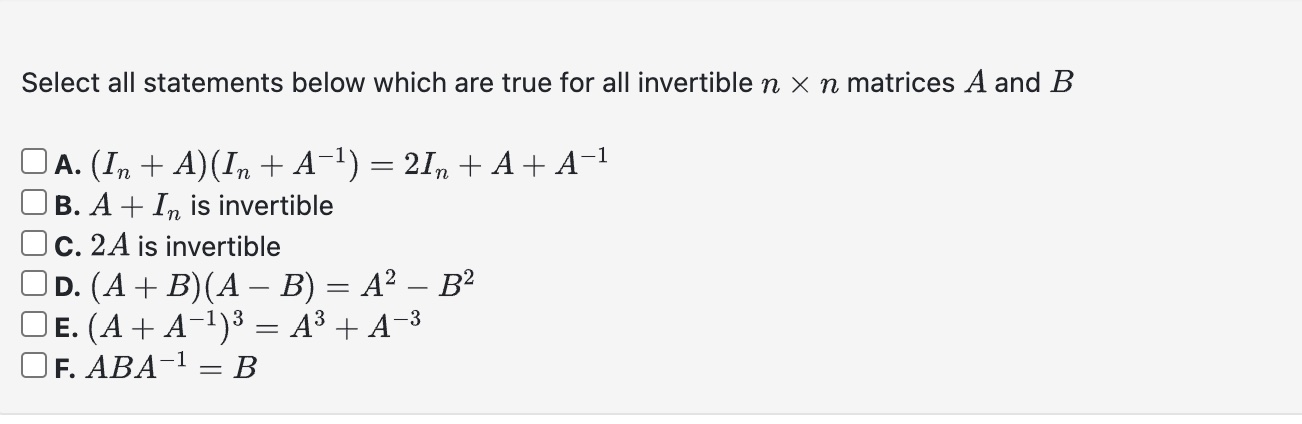 Solved Select all statements below which are true for all | Chegg.com