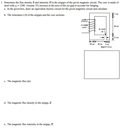 Solved 1. ﻿Determine the flux density \( ﻿B \) ﻿and | Chegg.com