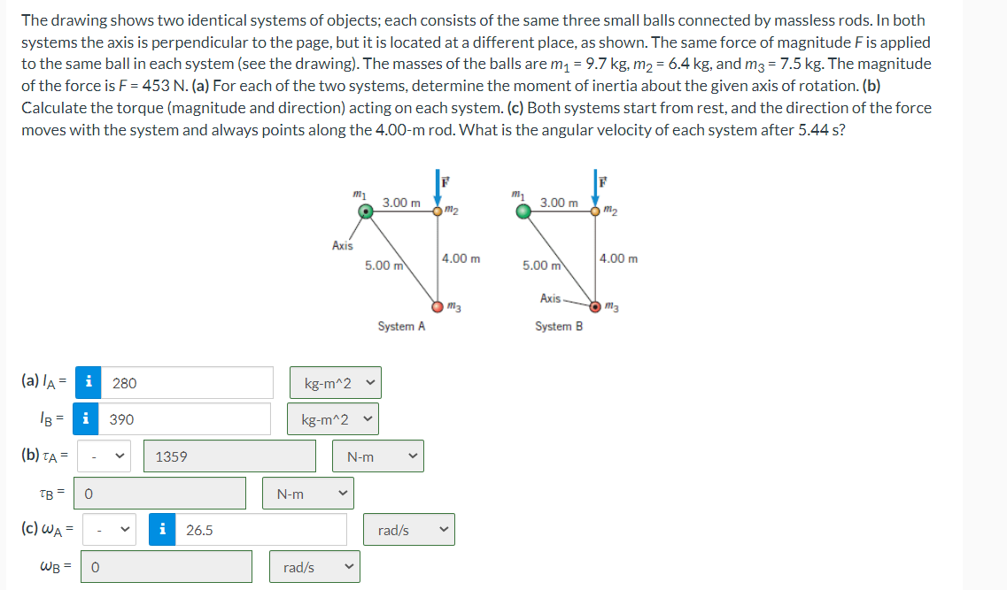 The drawing shows two identical systems of objects; | Chegg.com