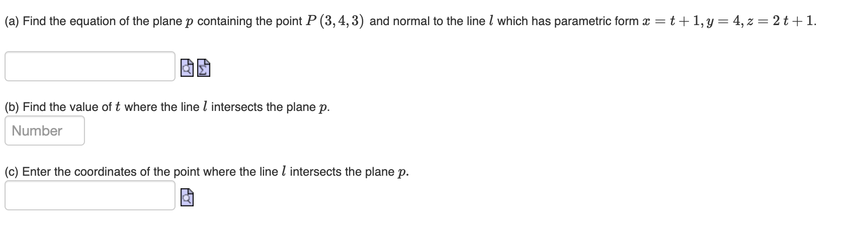 Solved (a) Find the equation of the plane p containing the | Chegg.com