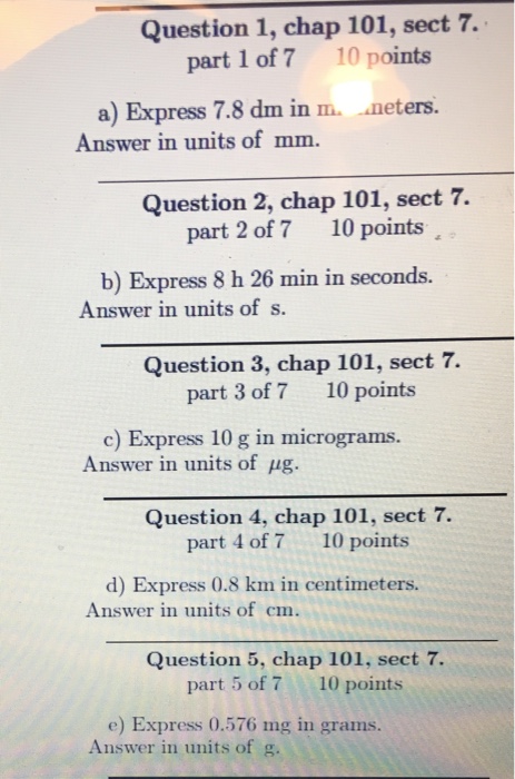 Solved Question 1, chap 101, sect 7. part 1 of 7 10 points | Chegg.com