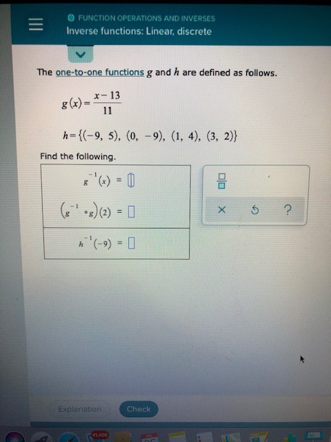 Solved O FUNCTION OPERATIONS AND INVERSES Inverse functions: | Chegg.com