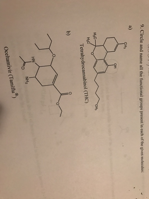 Solved Circle and name all the functional groups present in | Chegg.com