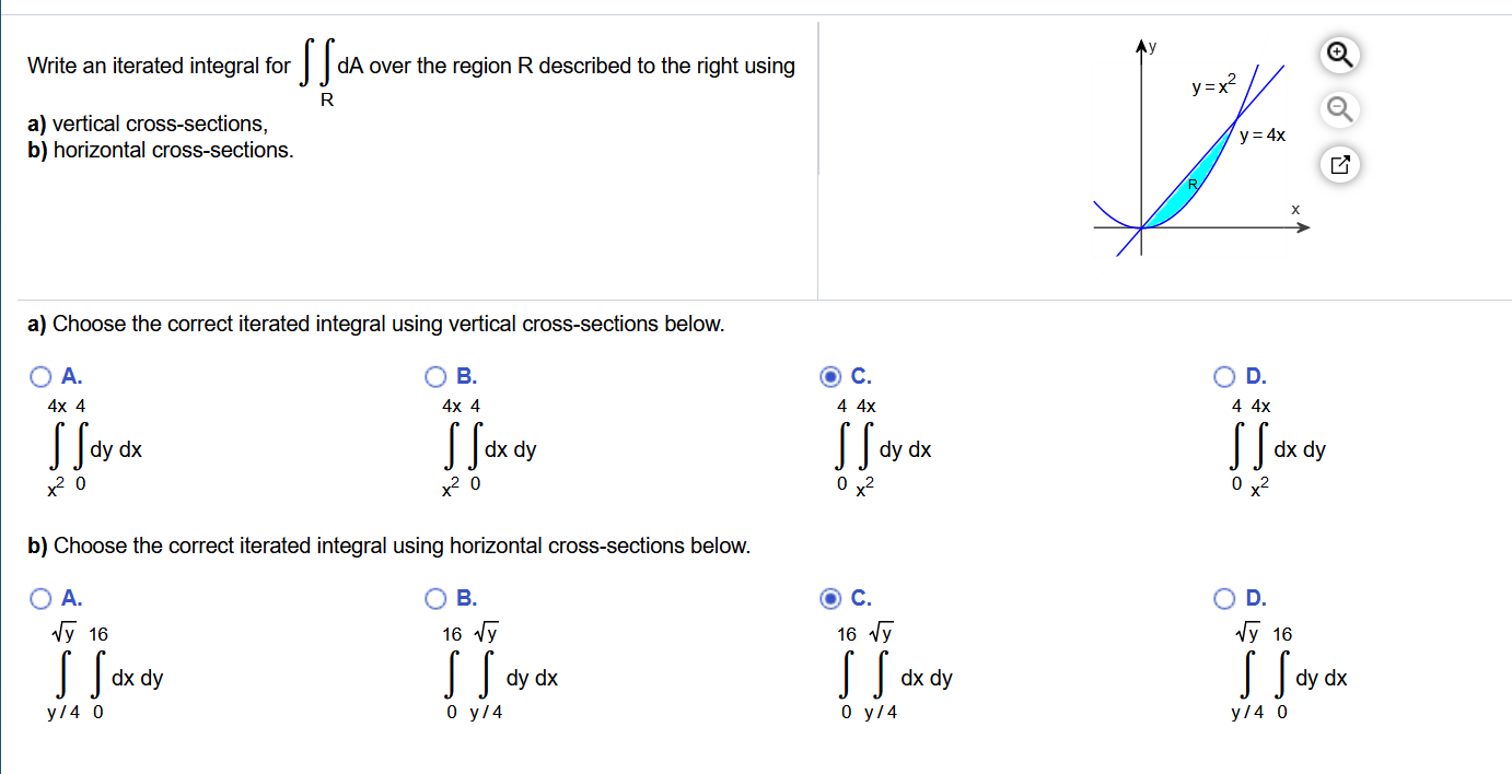 Solved Write an iterated integral for dA over the region R | Chegg.com