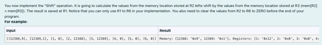 Solved How do i implement the shift operation using LC-3 | Chegg.com