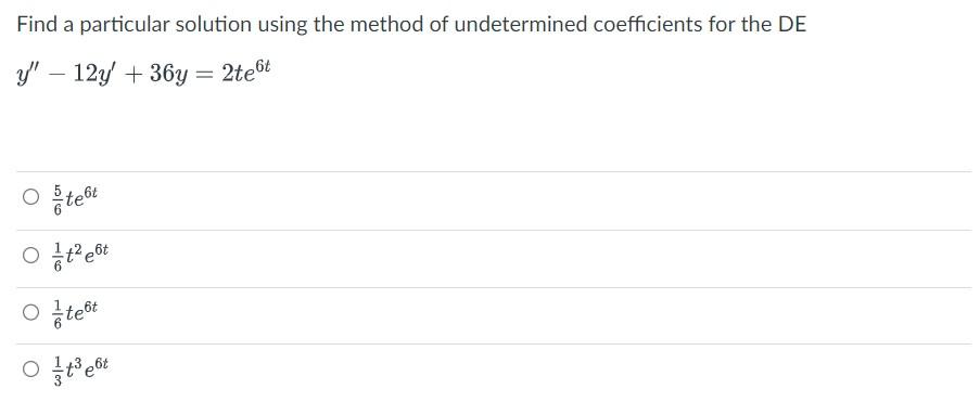 Solved Find a particular solution using the method of | Chegg.com