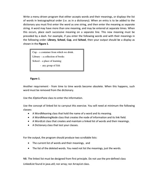 Solved Write a menu driven program that either accepts words | Chegg.com