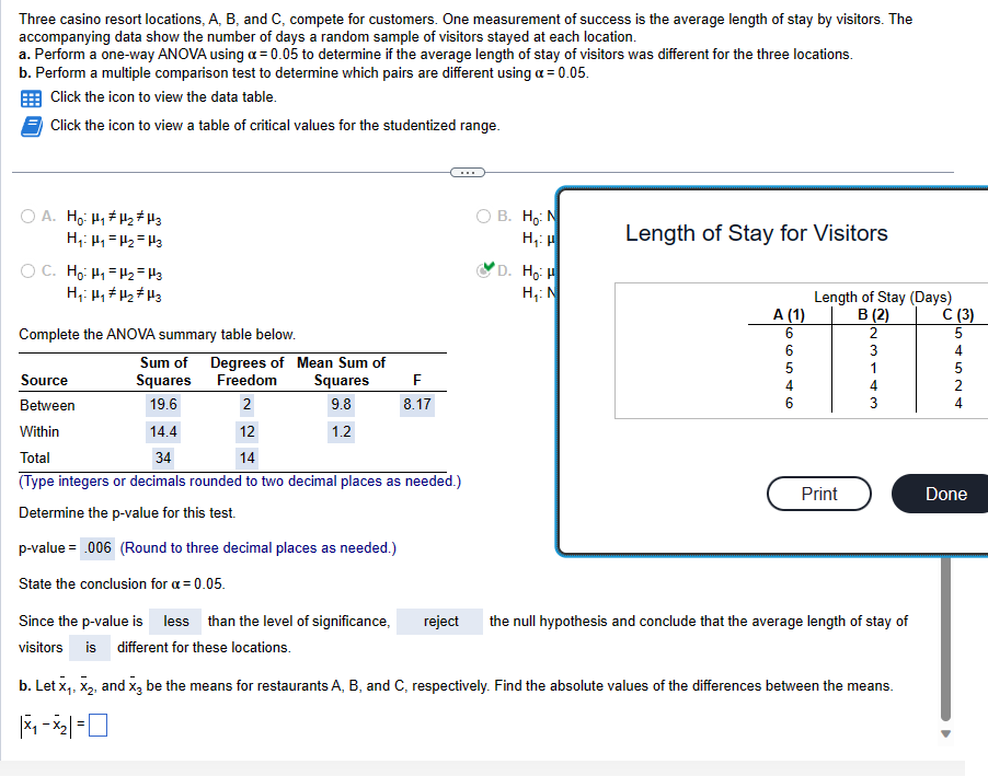Solved Three casino resort locations, A, ﻿B, ﻿and C, | Chegg.com