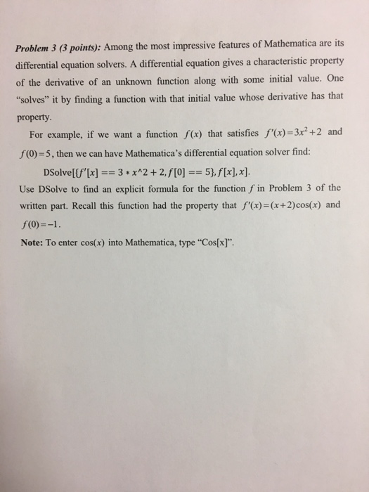 Problem 1 (6 points): Mathematica has powerful | Chegg.com