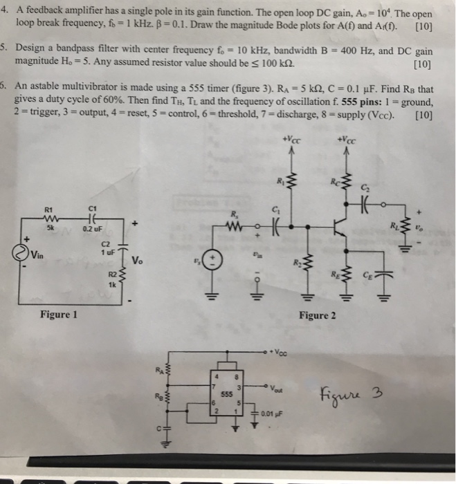 A feedback amplifier has a single pole in its gain | Chegg.com