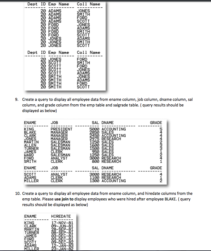 Solved Run sqlplus system/Oracle11. THIS QUESTION ARE BASE | Chegg.com