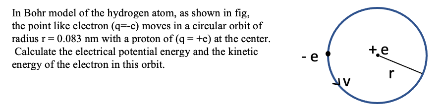 Solved In Bohr model of the hydrogen atom, as shown in fig, | Chegg.com
