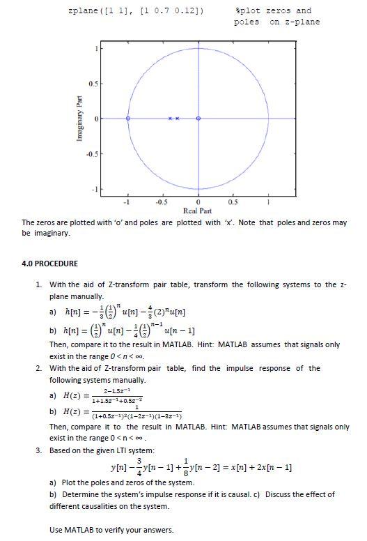 Solved 3.3.2 Z-Transform in MATLAB MATLAB provides the | Chegg.com