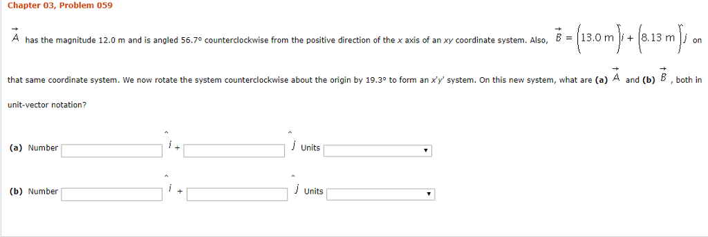 Solved Chapter 03, Problem 059 A has the magnitude 12.0 m | Chegg.com