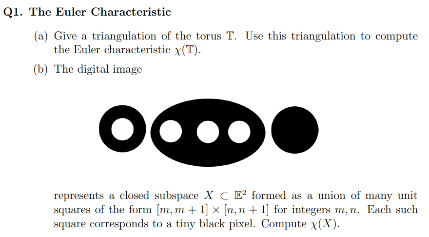 Solved 1. The Euler Characteristic (a) Give a triangulation | Chegg.com