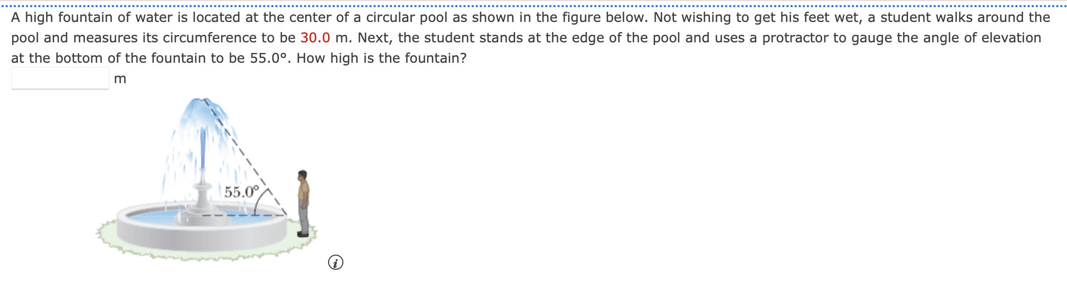 Solved A high fountain of water is located at the center of | Chegg.com