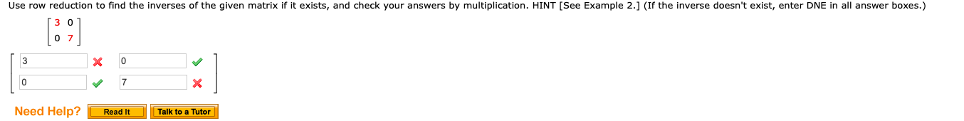 Solved Use row reduction to find the inverses of the given | Chegg.com