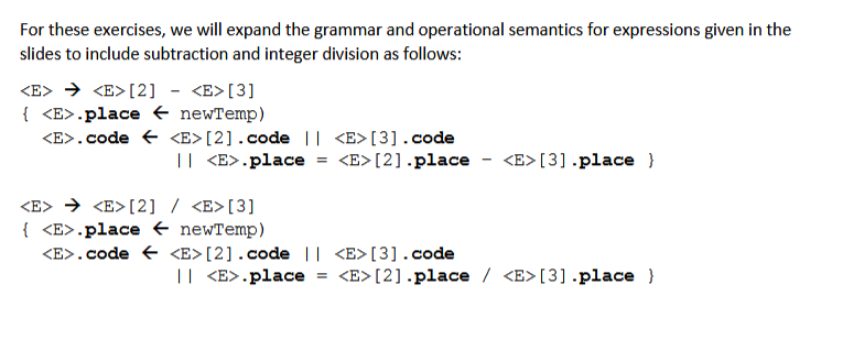 Solved For these exercises, we will expand the grammar and | Chegg.com