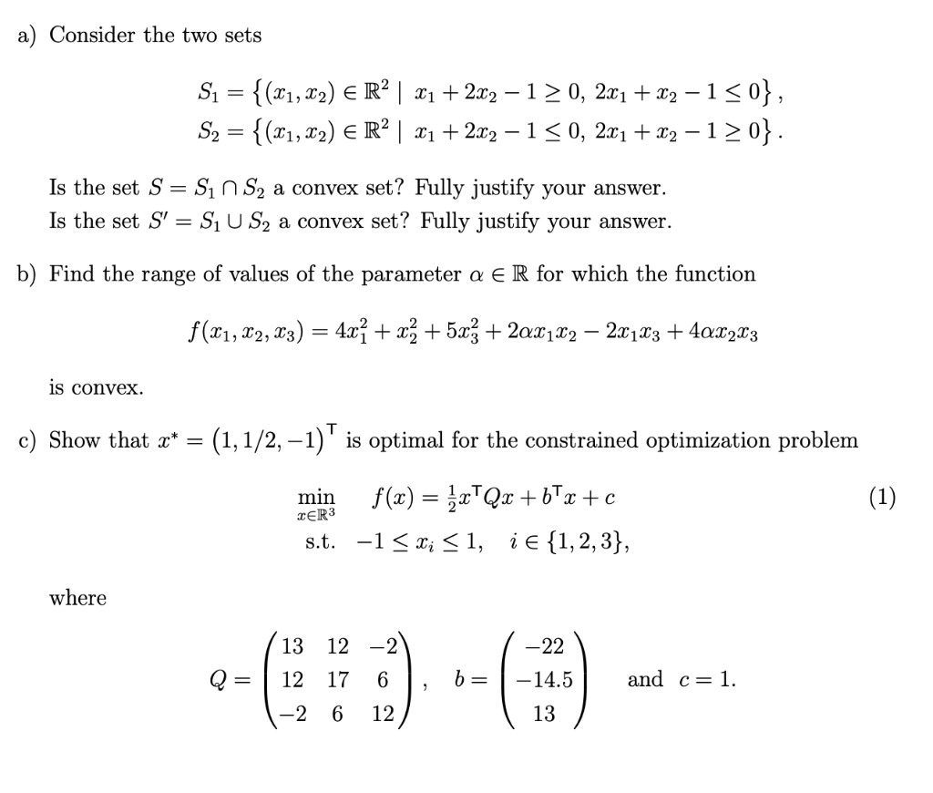 a) Consider the two sets | Chegg.com