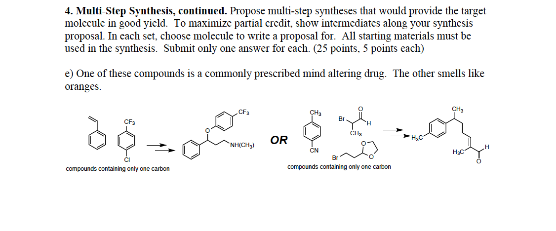 Solved 4. Multi-Step Synthesis, continued. Propose | Chegg.com
