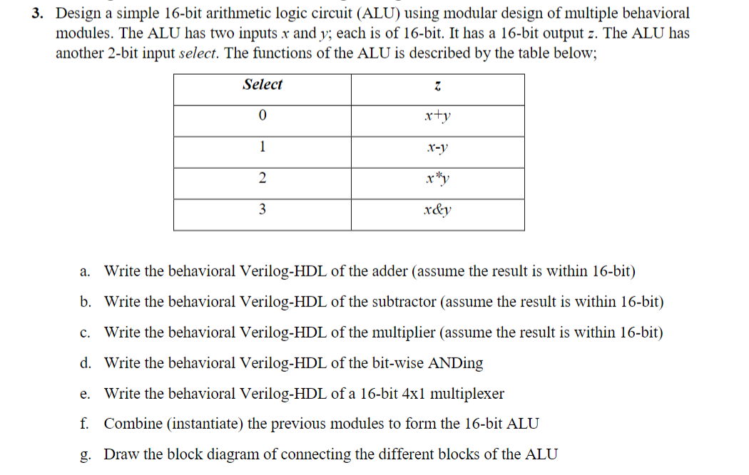 Solved 3. Design a simple 16-bit arithmetic logic circuit | Chegg.com