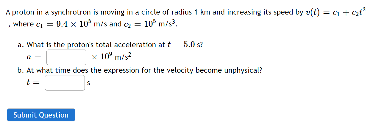 Solved A proton in a synchrotron is moving in a circle of | Chegg.com