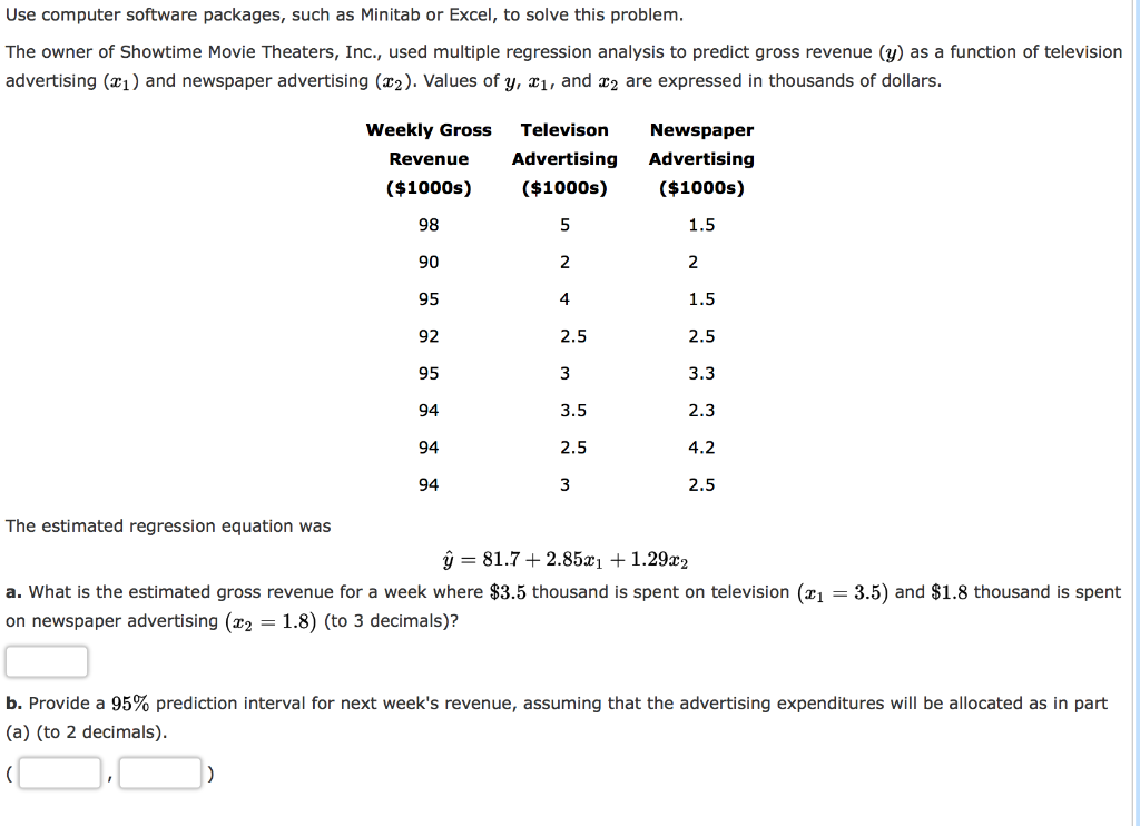 Solved Use computer software packages, such as Minitab or | Chegg.com