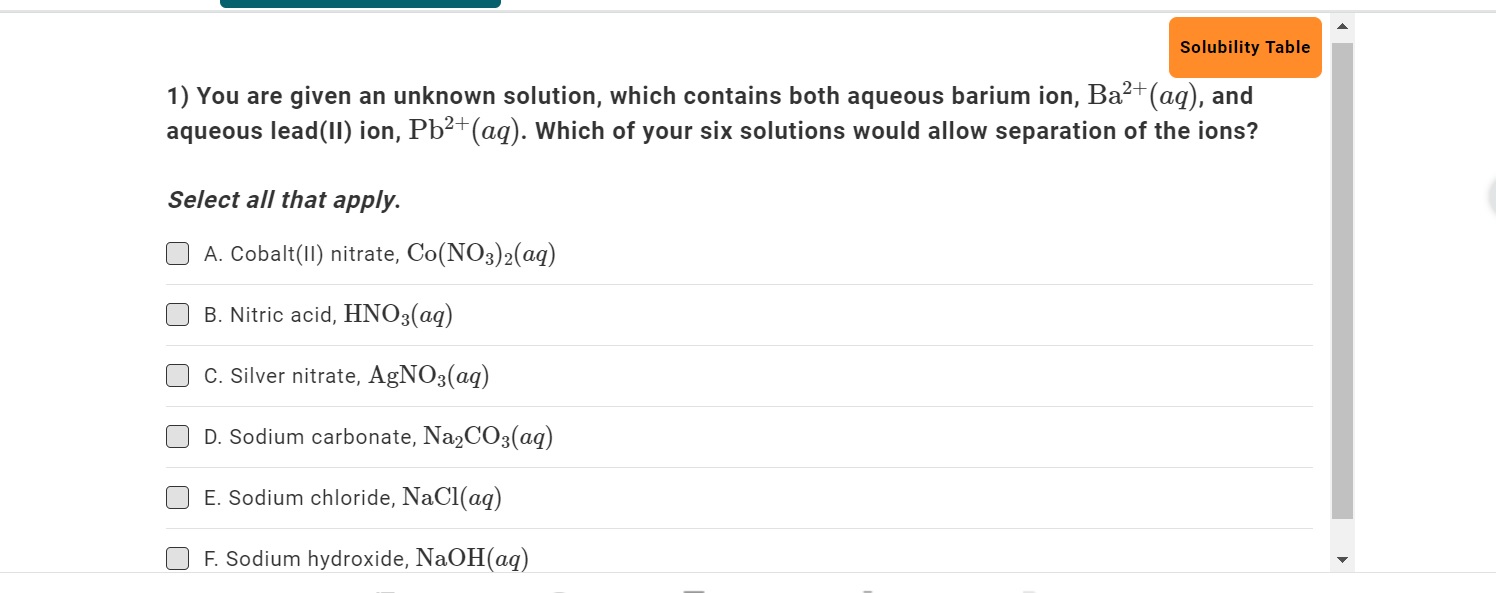 Solved You are given an unknown solution which contains both | Chegg.com