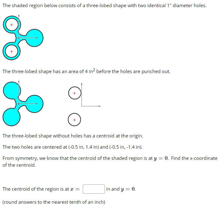 Solved The shaded region below consists of a three-lobed | Chegg.com